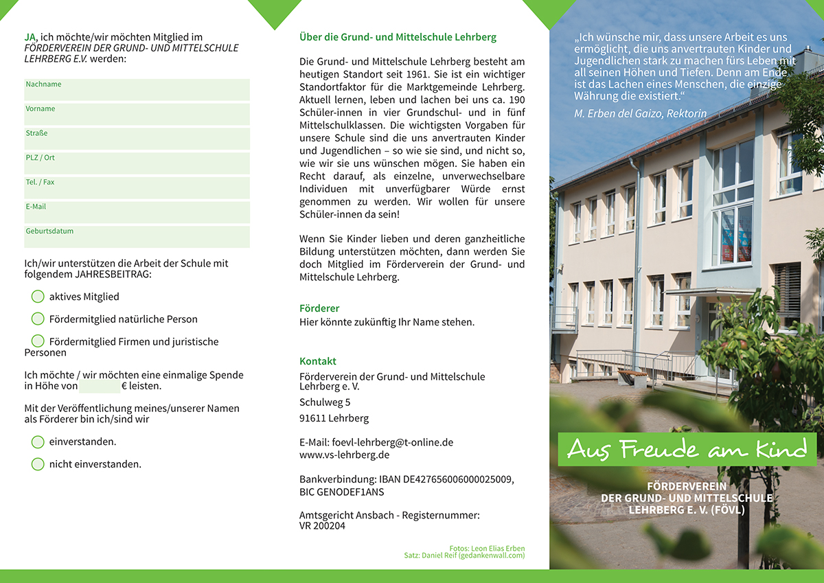 Flyer: Schule Lehrberg | Daniel Reif